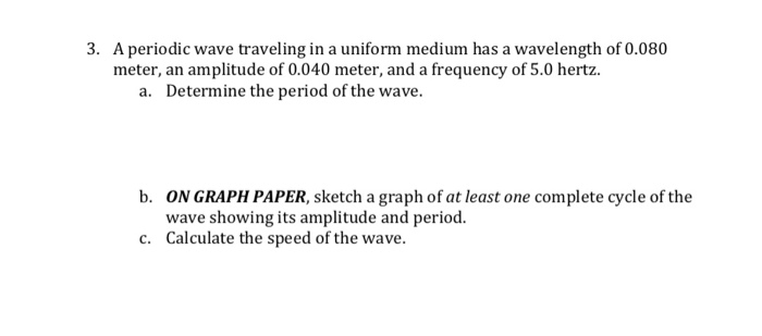 Solved A periodic wave traveling in a uniform medium has a | Chegg.com