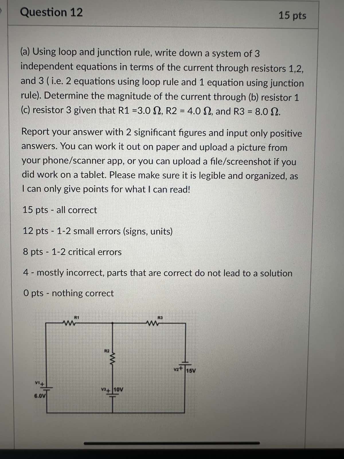 Solved (a) Using loop and junction rule, write down a system | Chegg.com