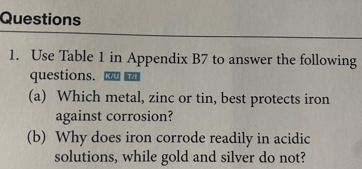 Solved Questions 1. Use Table 1 in Appendix B7 to answer the | Chegg.com