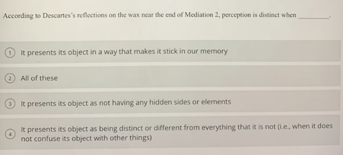 According to Descartes's reflections on the wax near | Chegg.com