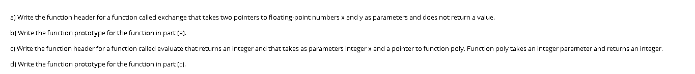 Solved A Write The Function Header For A Function Called 0081