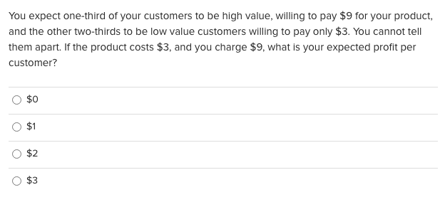 Solved You expect one-third of your customers to be high | Chegg.com