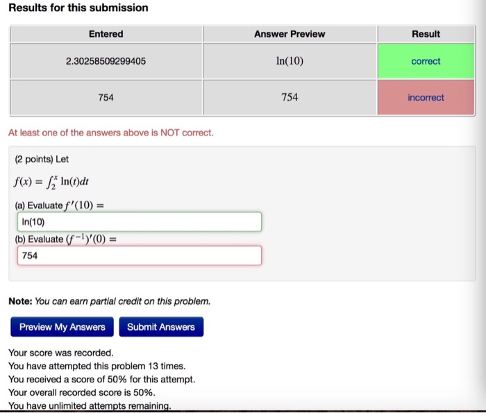 Solved Let f(x) = integral^x_2 ln (t) dt (a) Evaluate | Chegg.com Solved Let f(x) = integral^x_2 ln (t) dt (a) Evaluate | Chegg.com