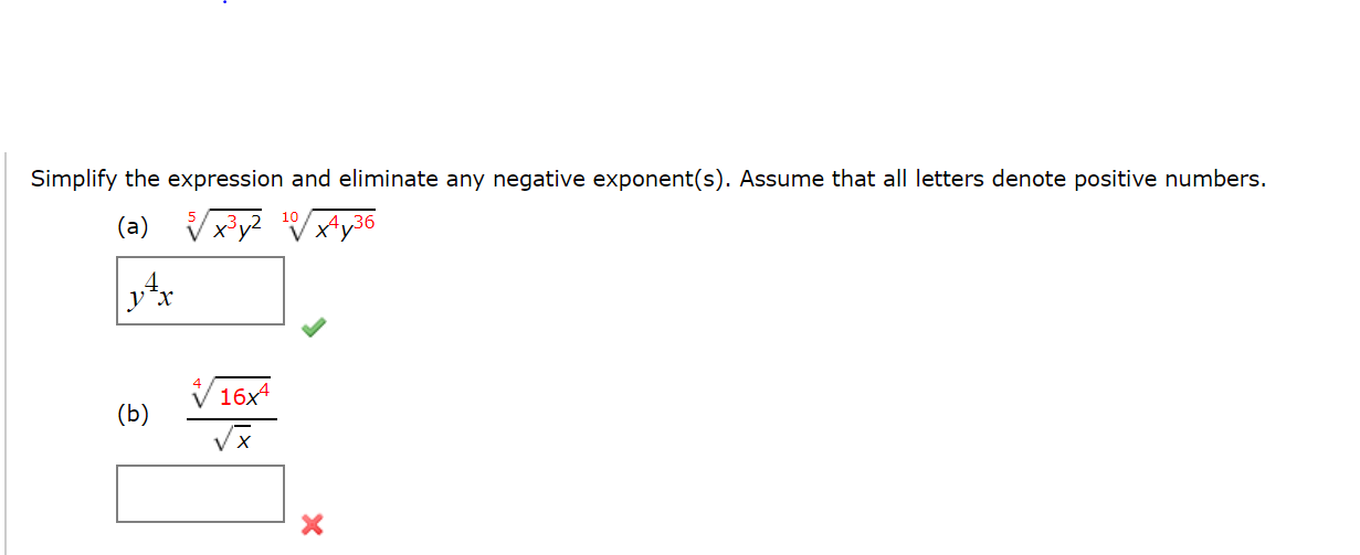 Solved Simplify the expression and eliminate any negative | Chegg.com