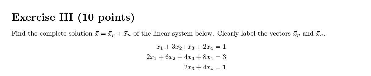 Solved x=xp+xn of the linear system below. Cles | Chegg.com