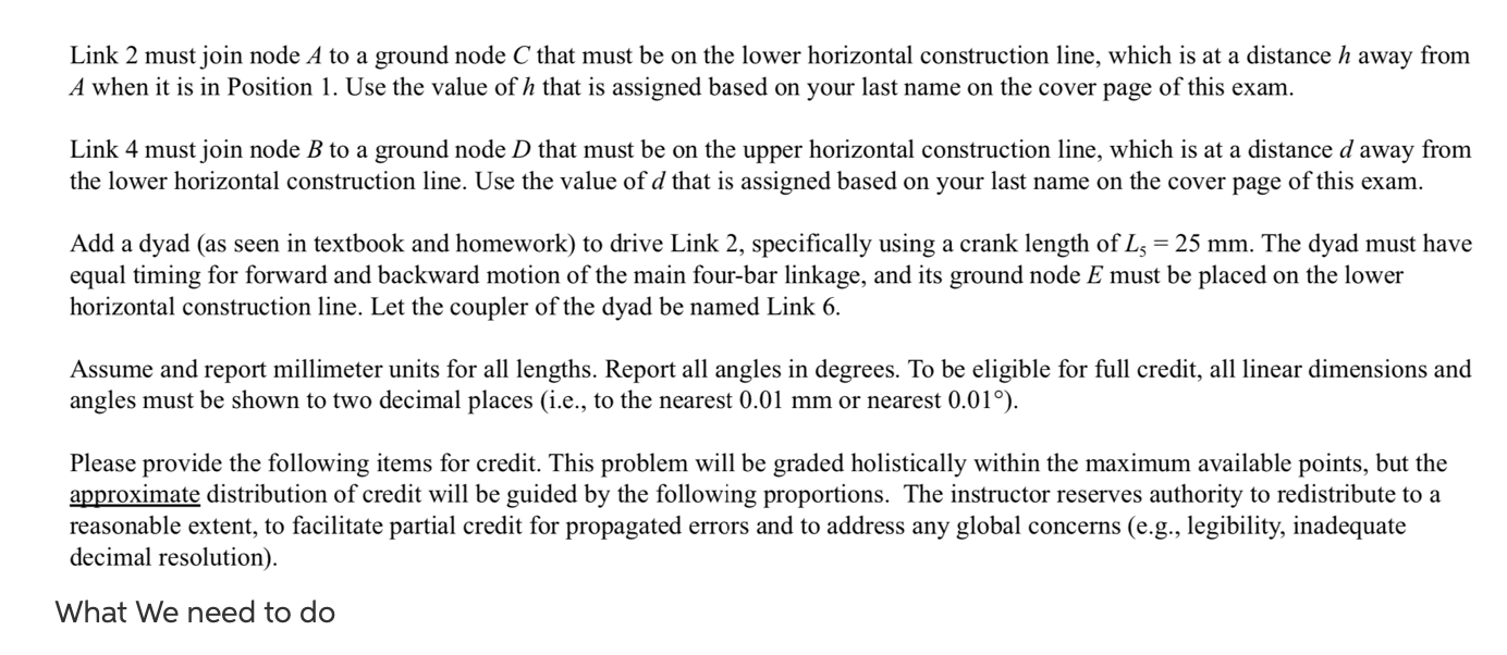 Solved PROBLEM 1: GRAPHICAL LINKAGE SYNTHESIS [20 points) | Chegg.com