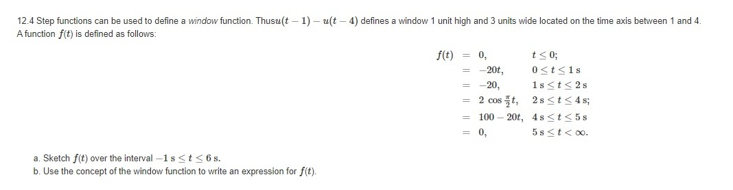 Solved 12.4 Step functions can be used to define a window | Chegg.com