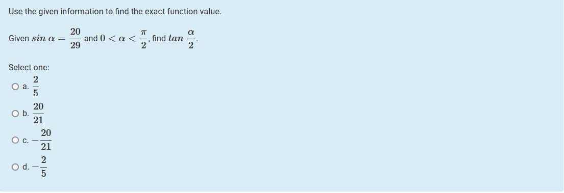 Solved Use The Given Information To Find The Exact Function 3540