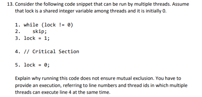 Solved 13. Consider the following code snippet that can be | Chegg.com
