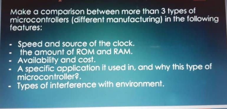 Solved Make a comparison between more than 3 types of | Chegg.com