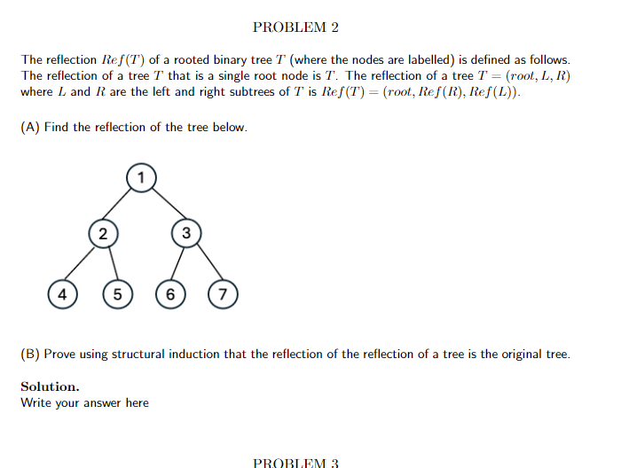 Solved Find the reflection of the tree and proof using | Chegg.com