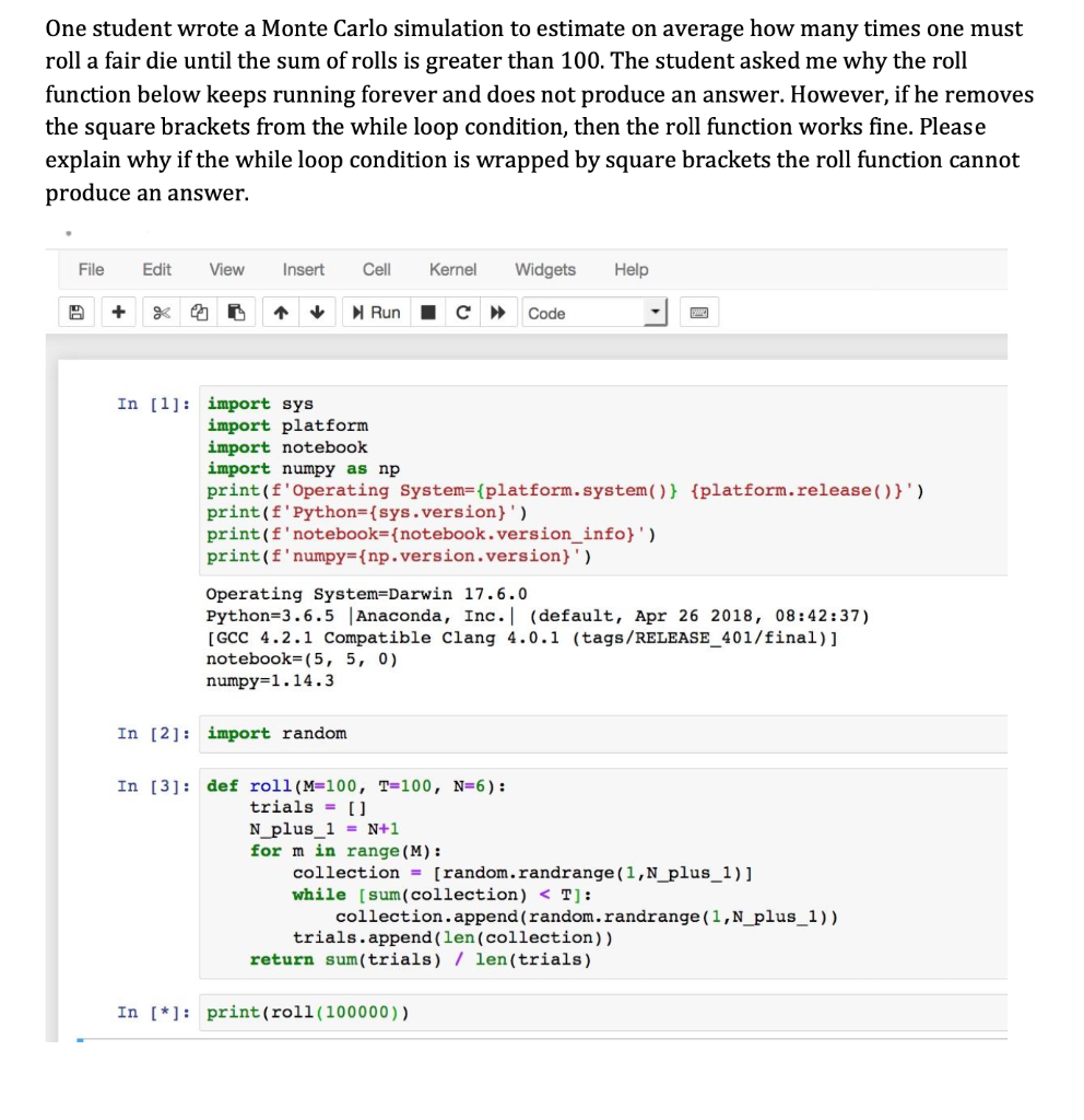 Solved One student wrote a Monte Carlo simulation to | Chegg.com