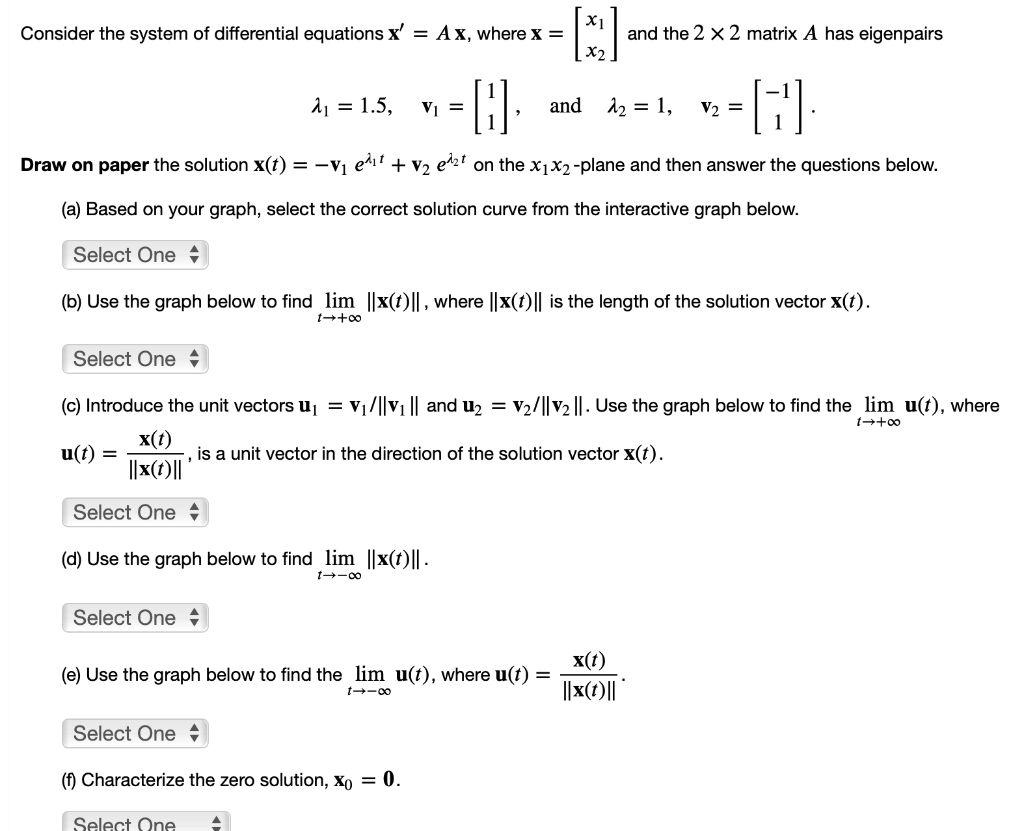 Solved Consider the system of differential equations x' = | Chegg.com