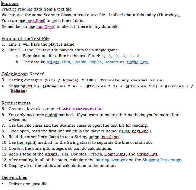 Solved Purpose Practice reading data from a text file. We | Chegg.com