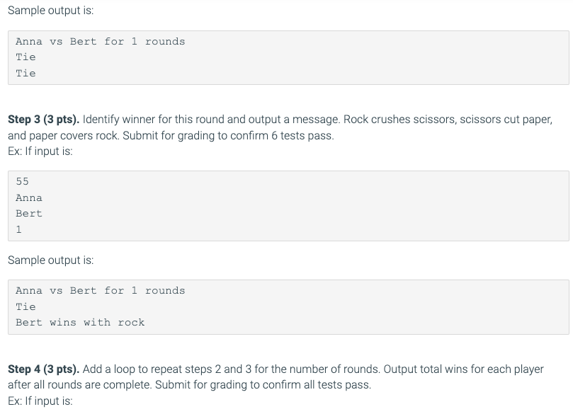 Solved Sample output is:import random ROCK=0 4 PAPER =1 | Chegg.com