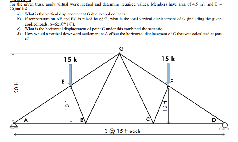 [Solved]: For the given truss, apply virtual work method an