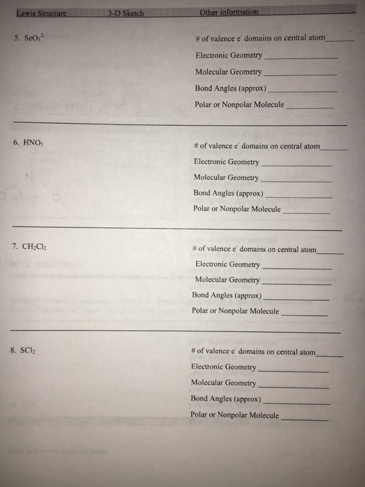 Solved What are the 3-D structures(solid-dash-wedge), Lewis | Chegg.com