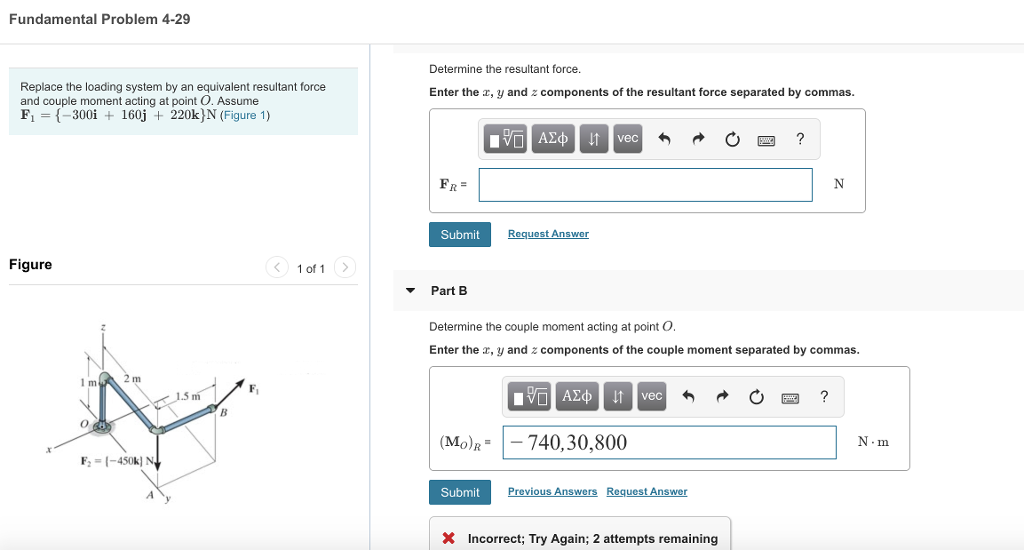 Solved Fundamental Problem 4-29 Determine the resultant | Chegg.com