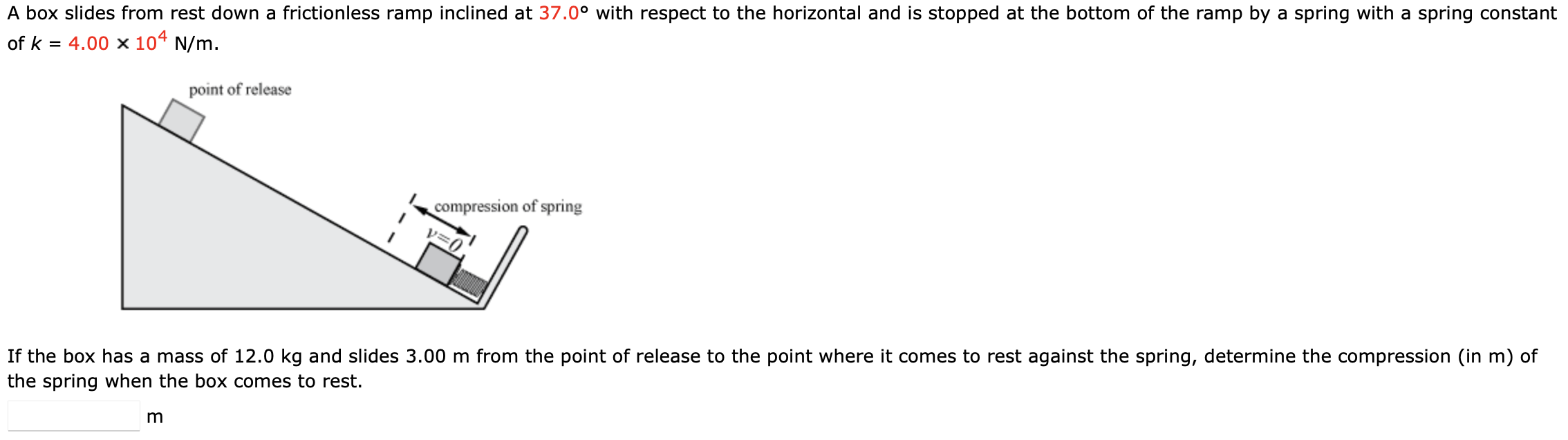 Solved A box slides from rest down a frictionless ramp | Chegg.com