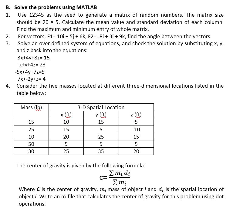 Solved 2. B. Solve the problems using MATLAB 1. Use 12345 as | Chegg.com