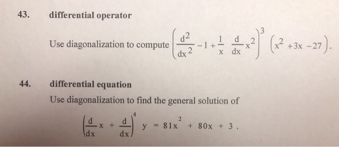 Solved Differential equations: -use | Chegg.com