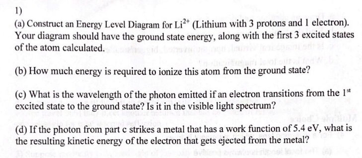 Solved (a) Construct an Energy Level Diagram for Li2 | Chegg.com