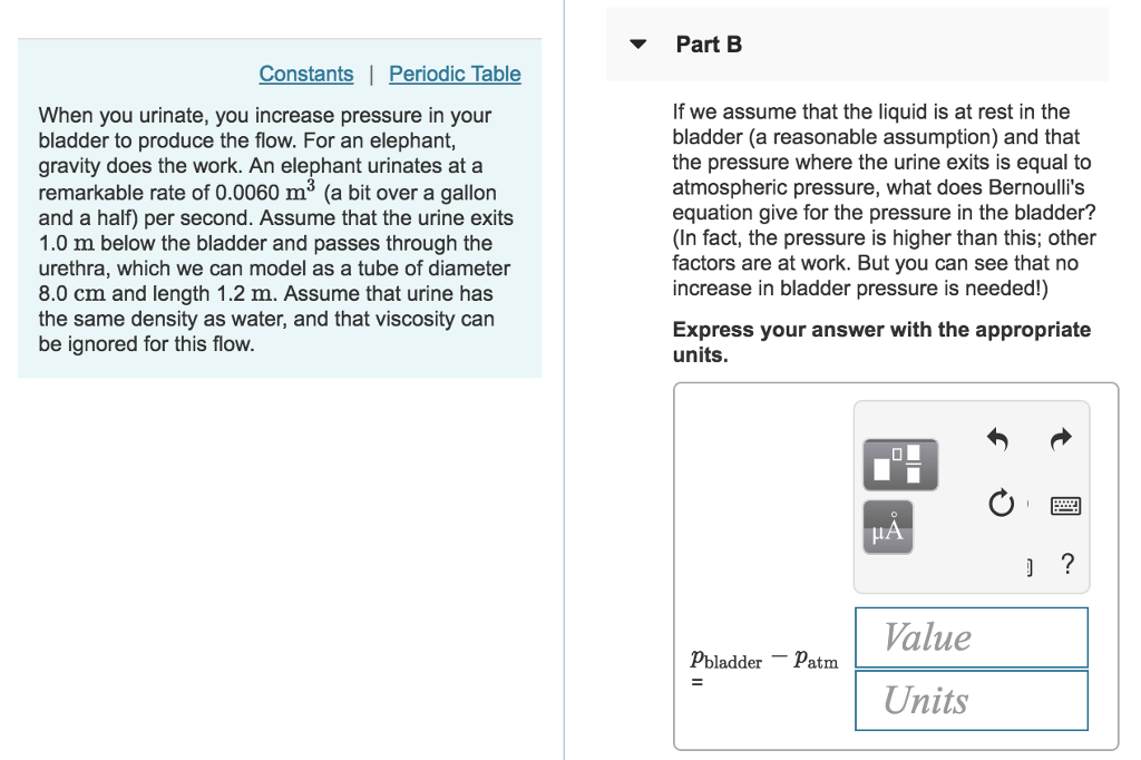 Solved Part B Constants | Periodic Table When you urinate, | Chegg.com