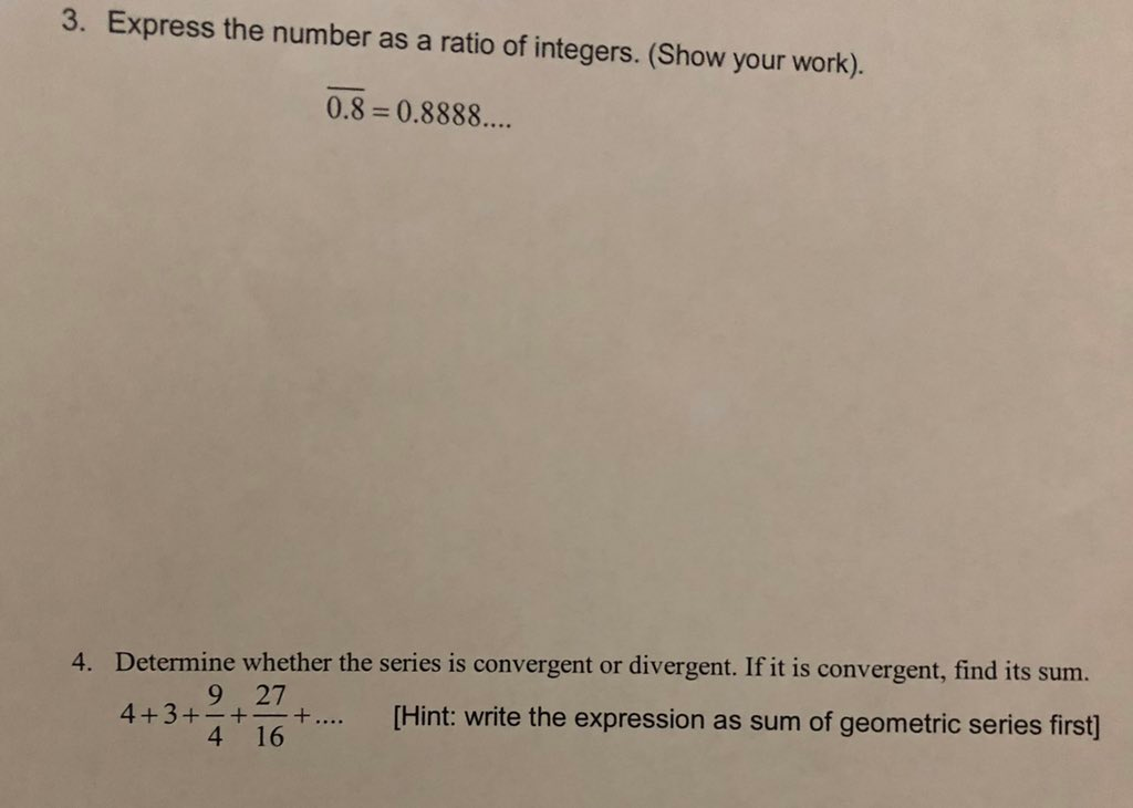 Solved 3. Express the number as a ratio of integers. (Show | Chegg.com