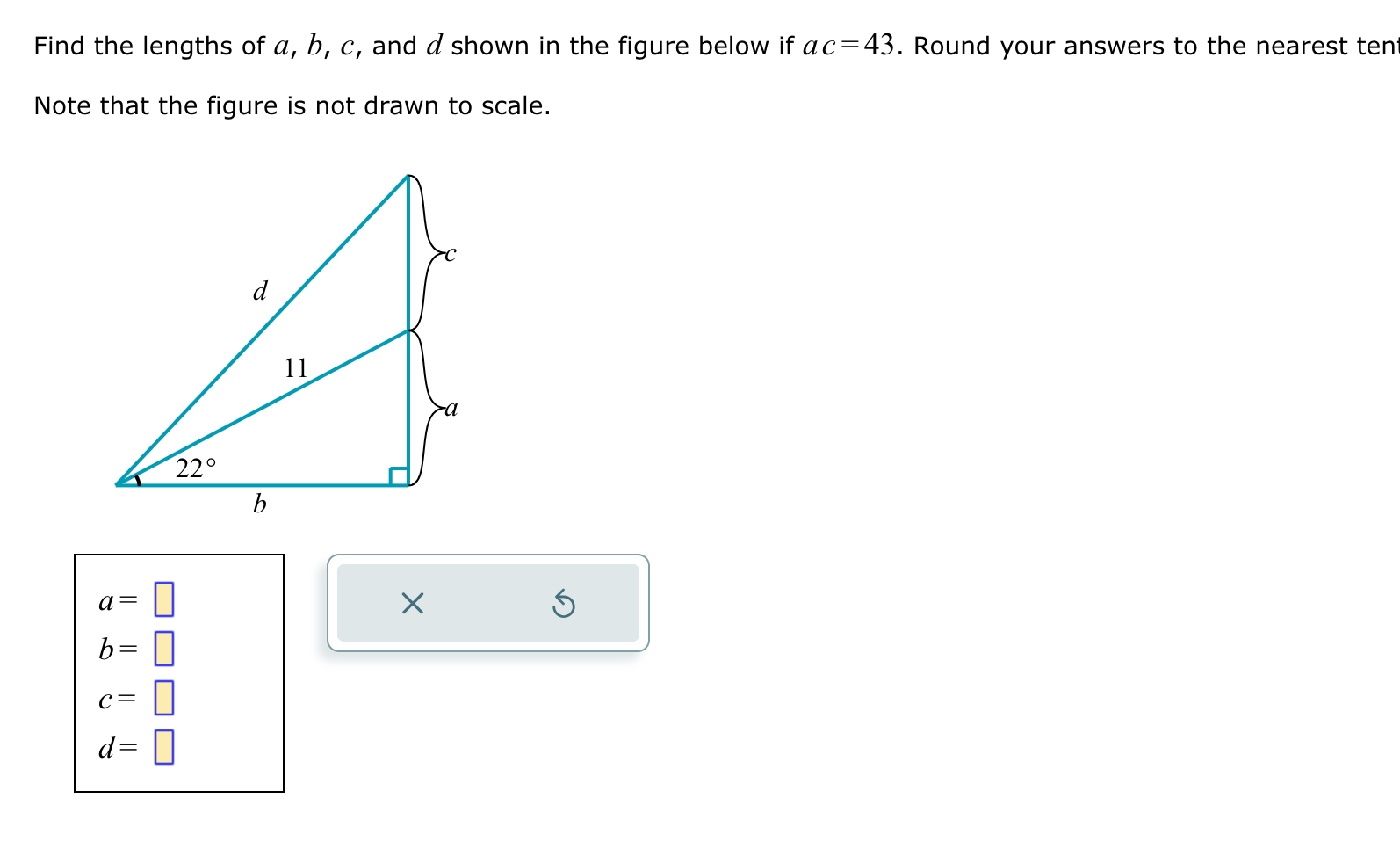 Solved can you show step by step .Find the lengths of a,b,c, | Chegg.com