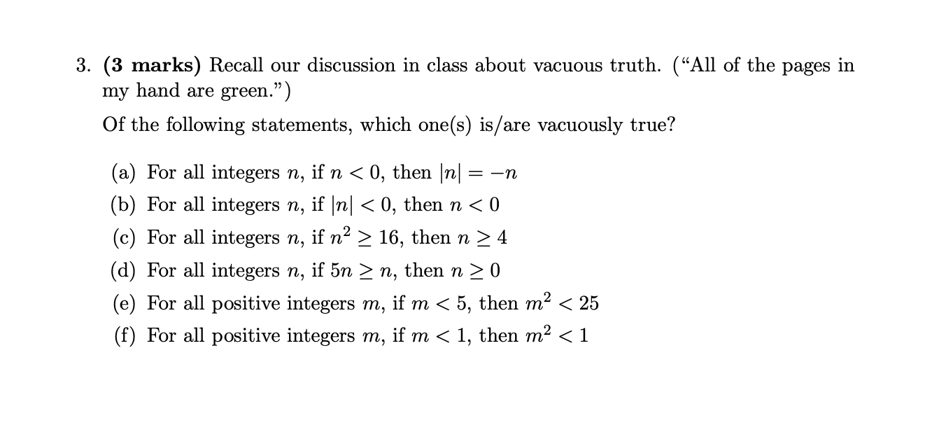 Solved 3. (3 marks) Recall our discussion in class about | Chegg.com