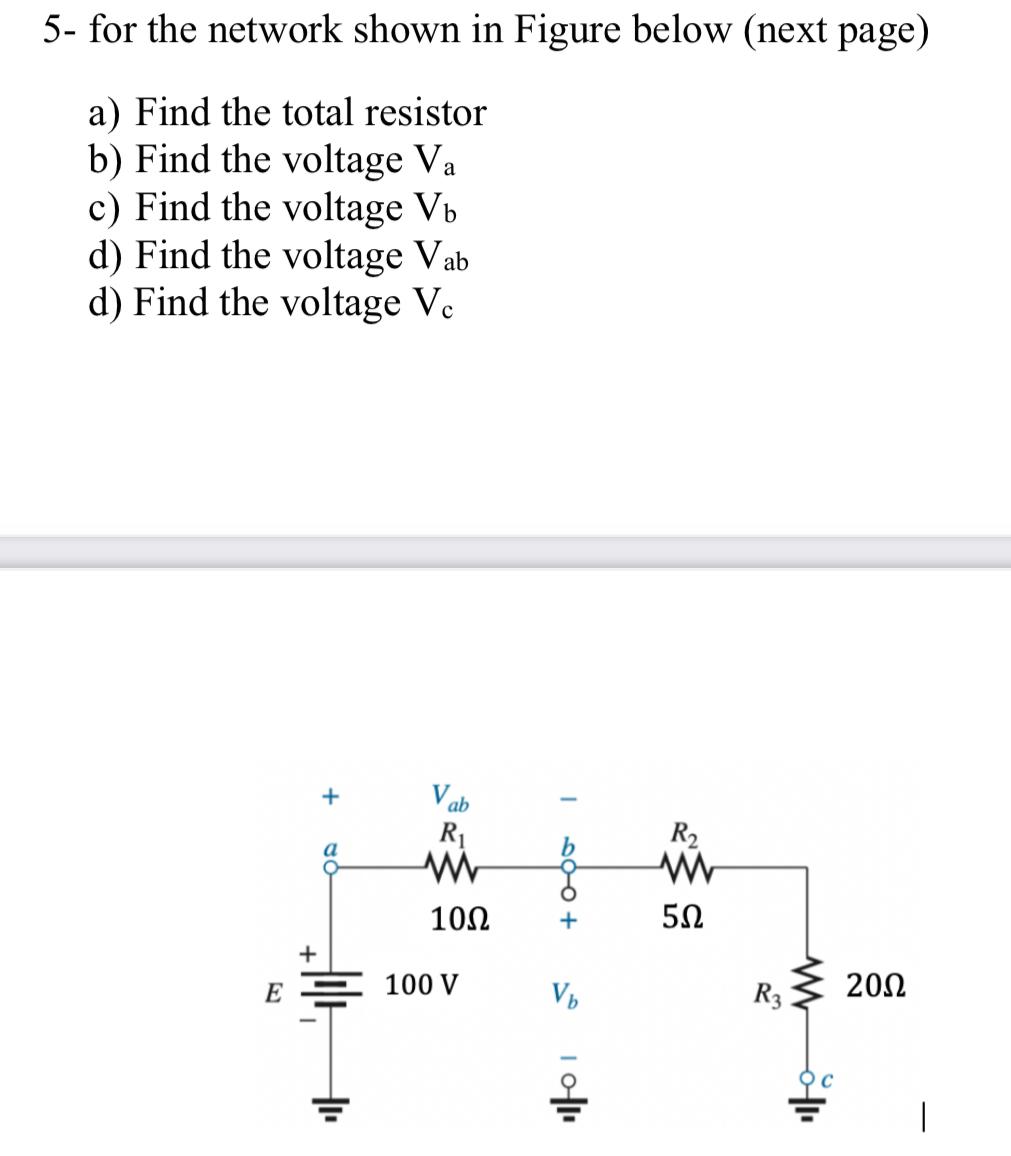 Solved 5- for the network shown in Figure below (next page) | Chegg.com