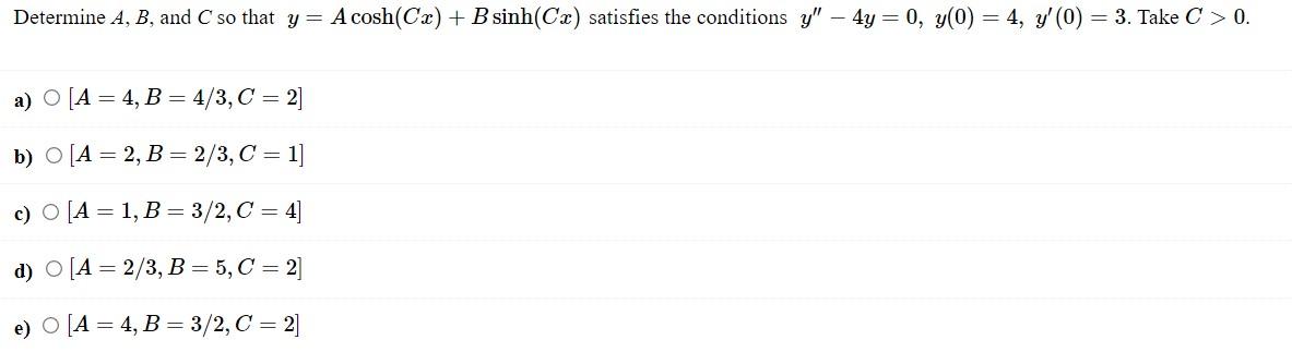 Solved Differentiate the given function y=cosh (In(4.2%)). 1 | Chegg.com