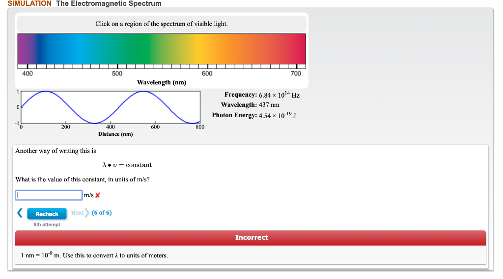 Solved SIMULATION The Electromagnetic Spectrum Click on a | Chegg.com