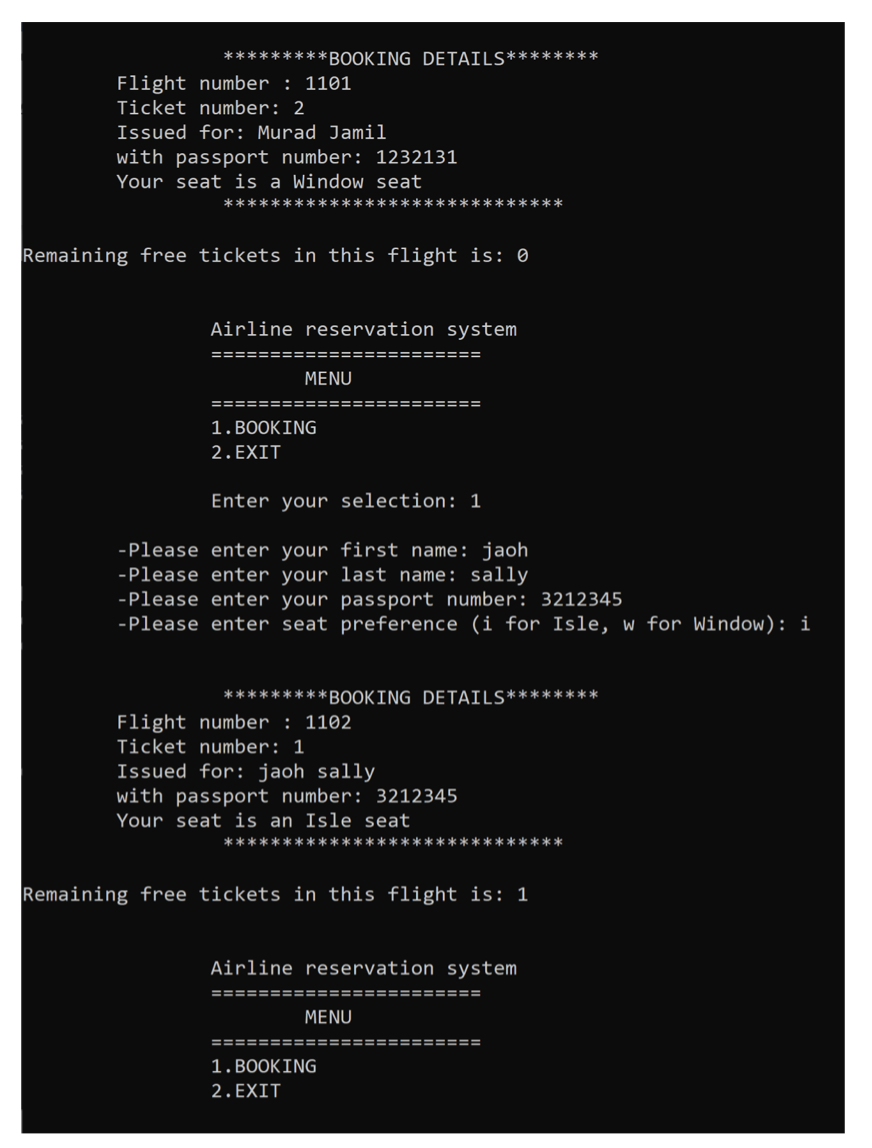 Solved Problem 2: (Airline ticket booking system prototype) | Chegg.com