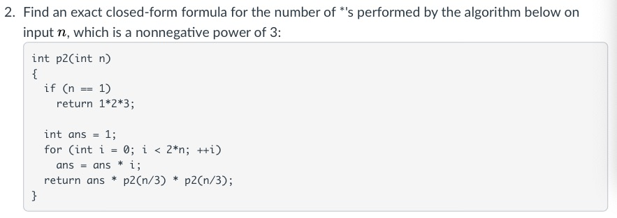 Solved 2. Find an exact closed-form formula for the number | Chegg.com