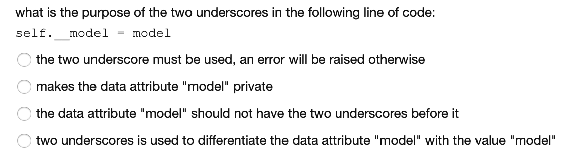 Solved what is the purpose of the two underscores in the | Chegg.com