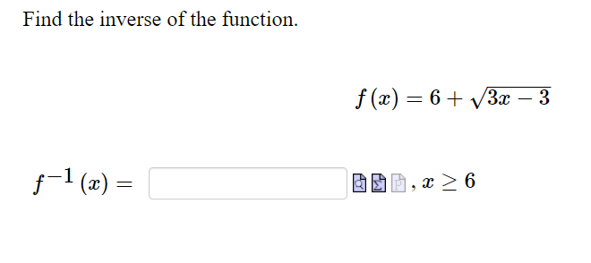 Solved Find the inverse of the function. | Chegg.com