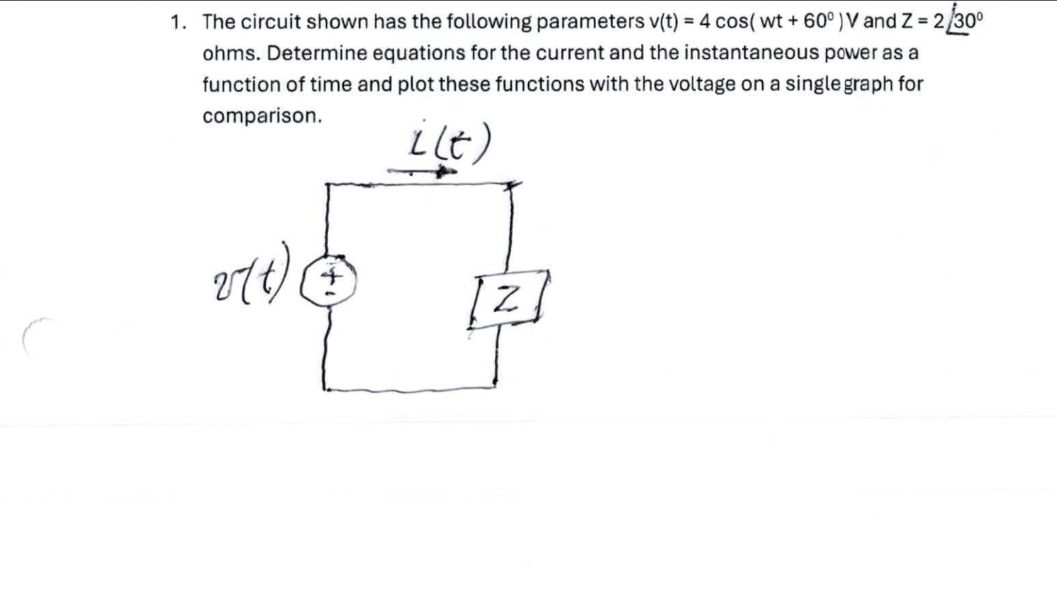 Solved The circuit shown has the following parameters | Chegg.com