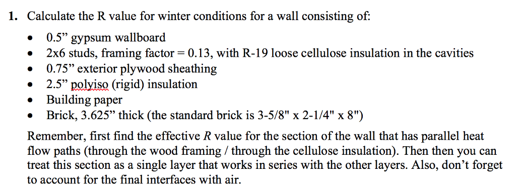 Solved R-values (per inch and total) R-VALUES PER INCH | Chegg.com