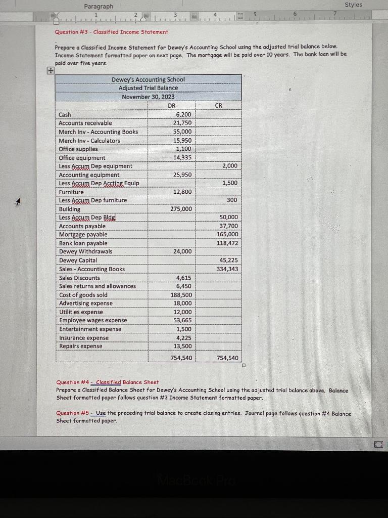 Solved Prepare a Classified Income Statement for Dewey's | Chegg.com