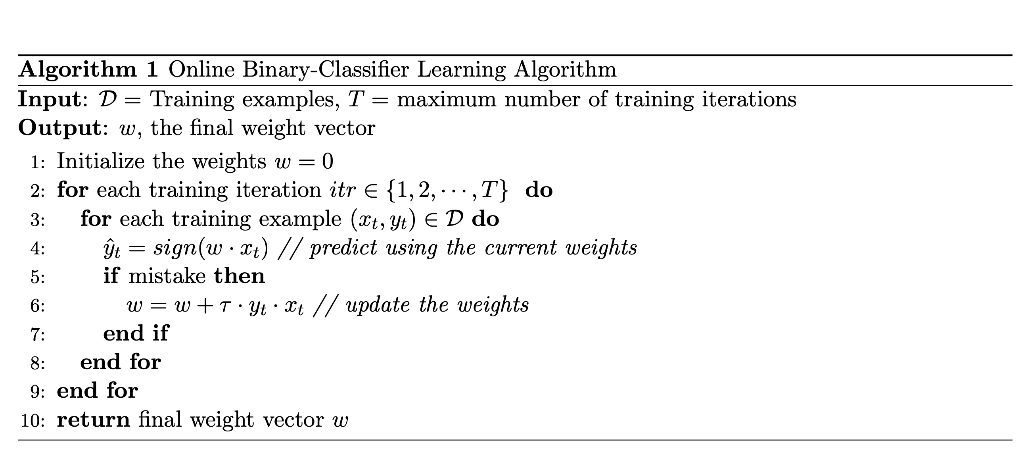 Implement A Binary Classifier With Both Perceptron Chegg