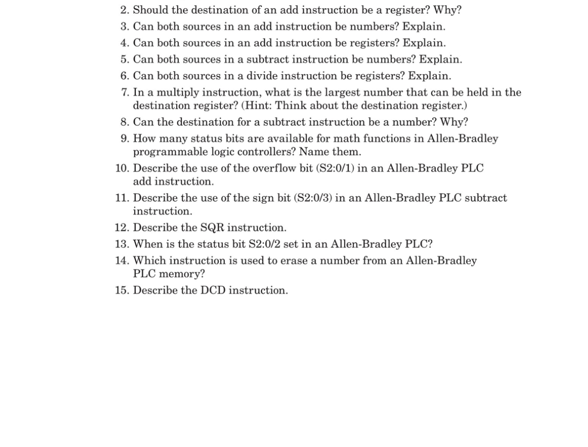 Solved 2. Should the destination of an add instruction be a | Chegg.com