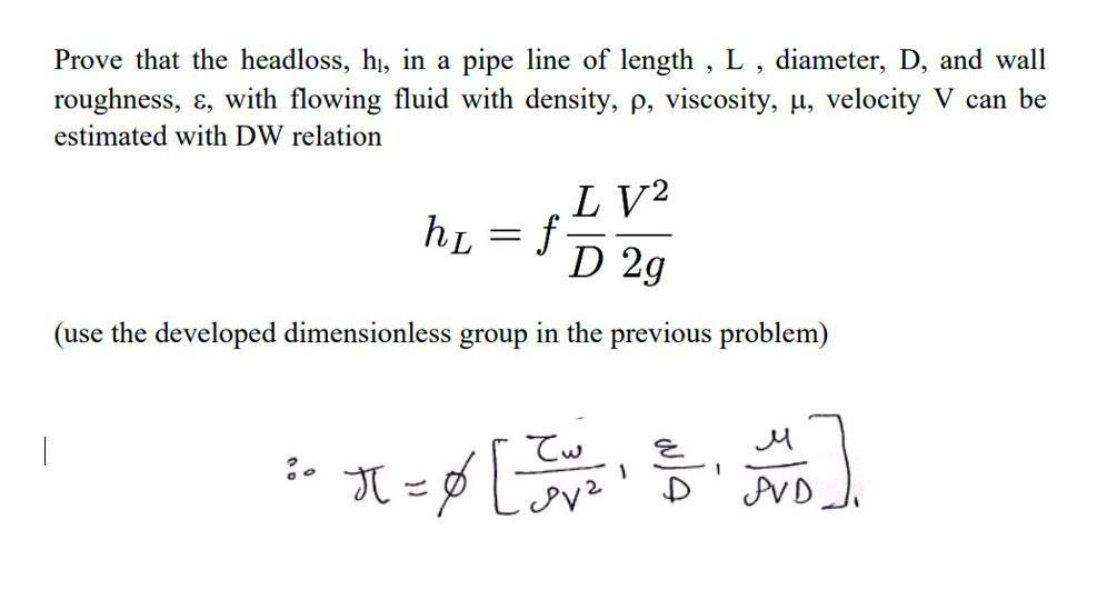 Solved use the developed dimensionless group listed in | Chegg.com
