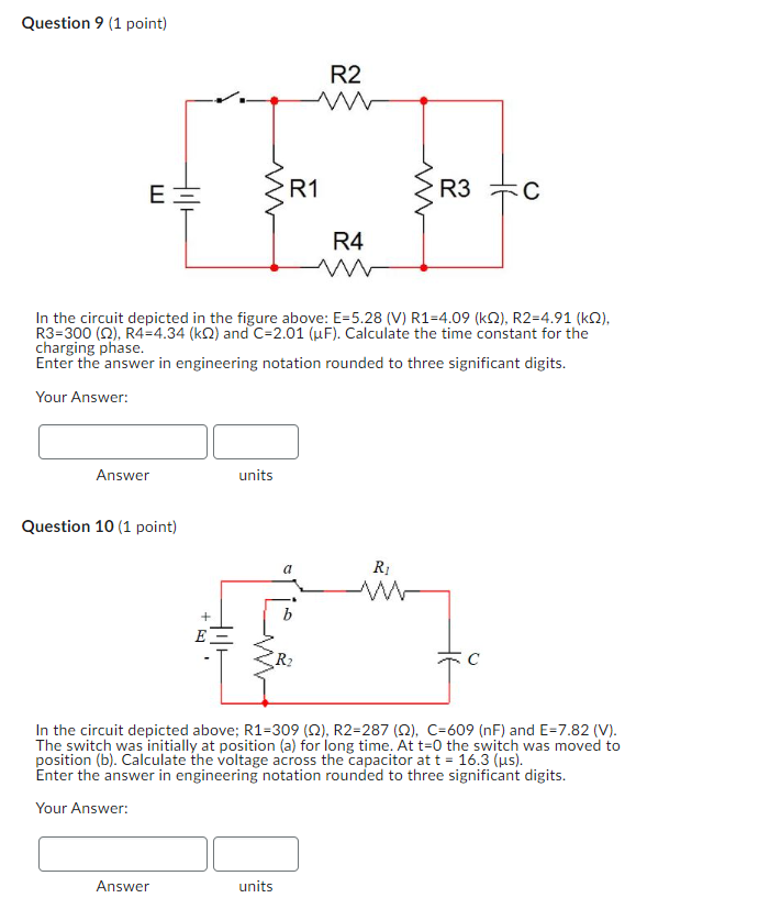 Solved In the circuit depicted in the figure above: E=5.28( | Chegg.com