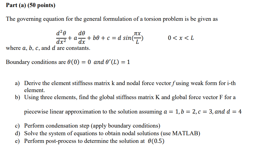 The governing equation for the general formulation of | Chegg.com