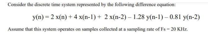 Solved Consider the discrete time system represented by the | Chegg.com