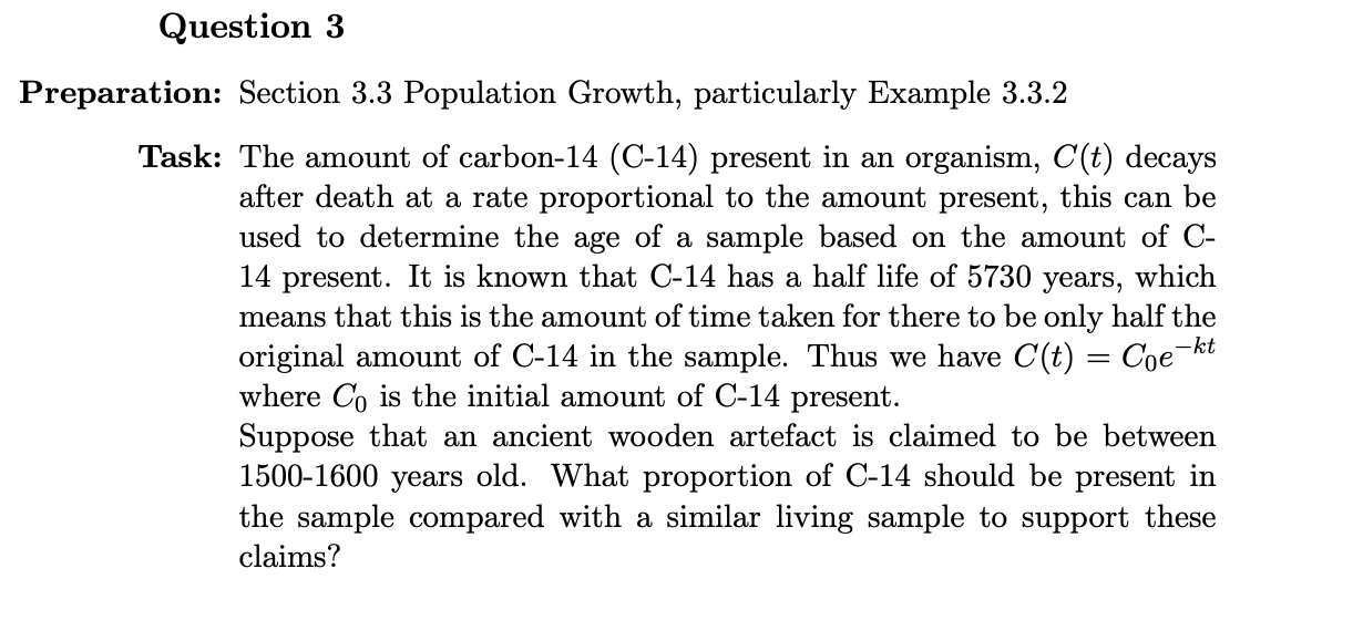 Solved Peparation: Section 3.3 Population Growth, | Chegg.com
