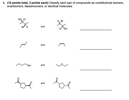 Solved 3. (12 points total, 3 points each) Classify each | Chegg.com