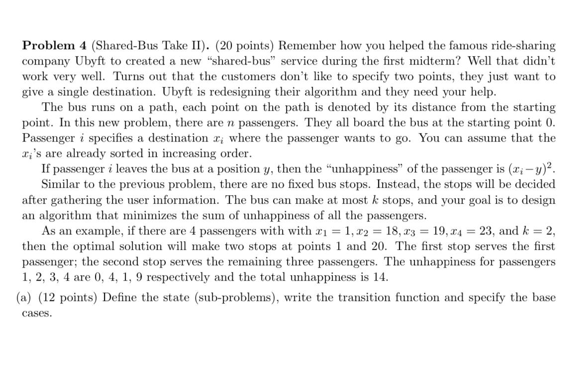 Solved Problem 4 (Shared-Bus Take II). (20 points) Remember | Chegg.com