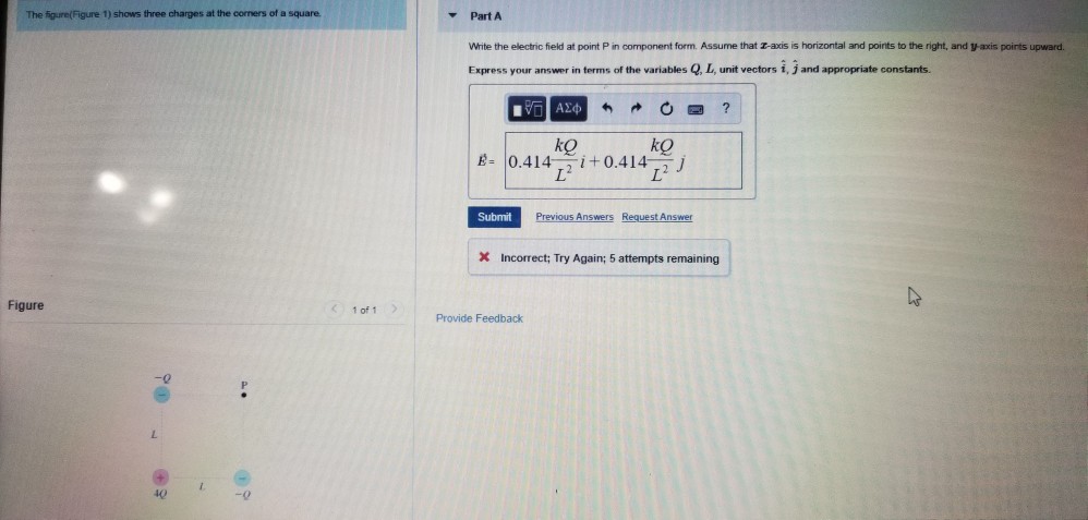 Solved The figure(Figure 1) shows three charges at the | Chegg.com